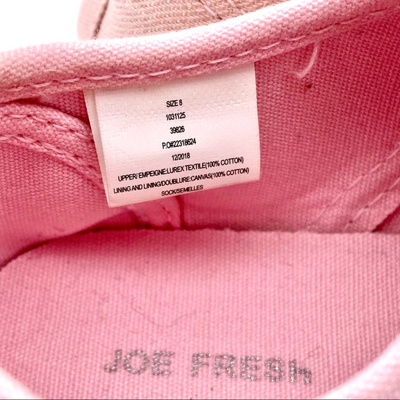 Joe Fresh | Shoes | Nwot Joe Fresh Pink Sparkle Heart Slipon Sneakers 8 ...